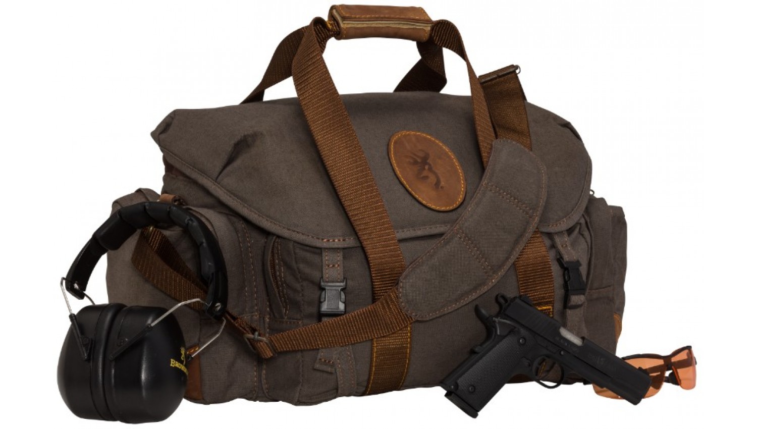 Browning Lona Canvas/Leather-Flint/Brown Range Bag