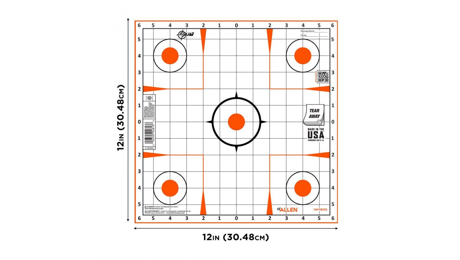 Allen EZ-Aim Sight Grid 100 Pack Paper Targets