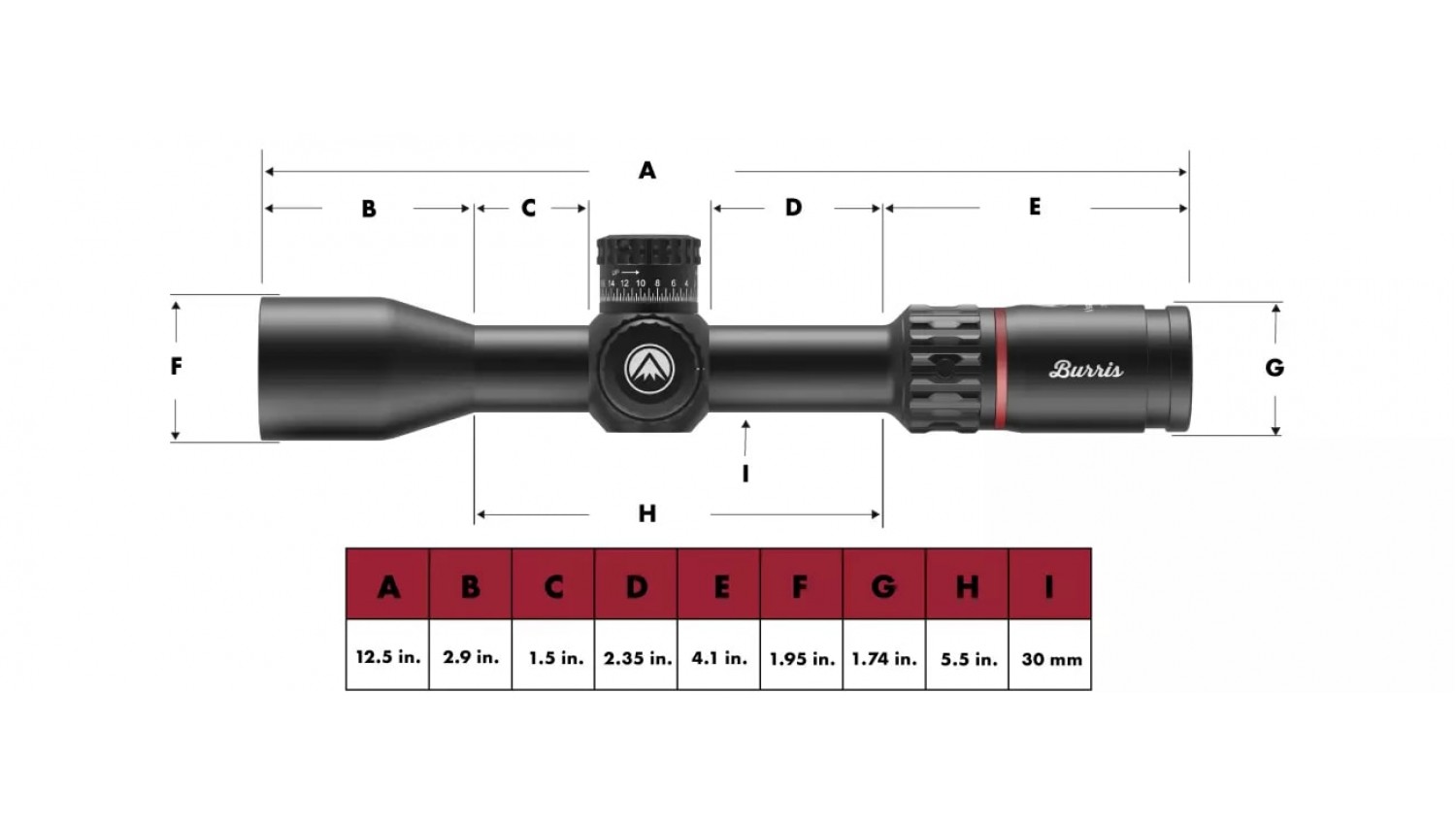 Burris Veracity PH 2.5-12x42mm 30mm 3PW Wind MOA Reticle Riflescope
