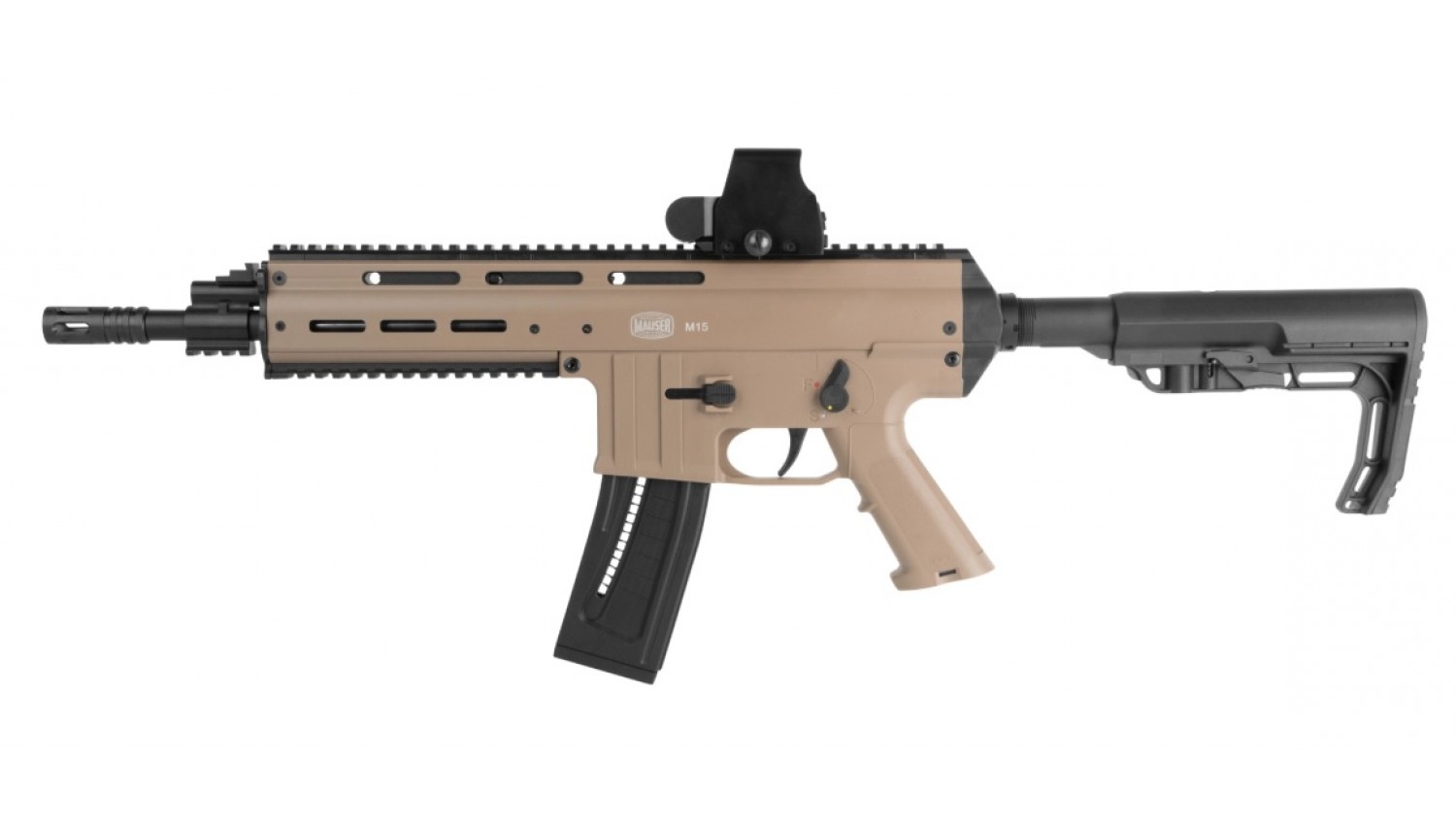 Mauser M15 Tan .22 LR 12" Barrel Semi Auto Rimfire Rifle w/Red Dot