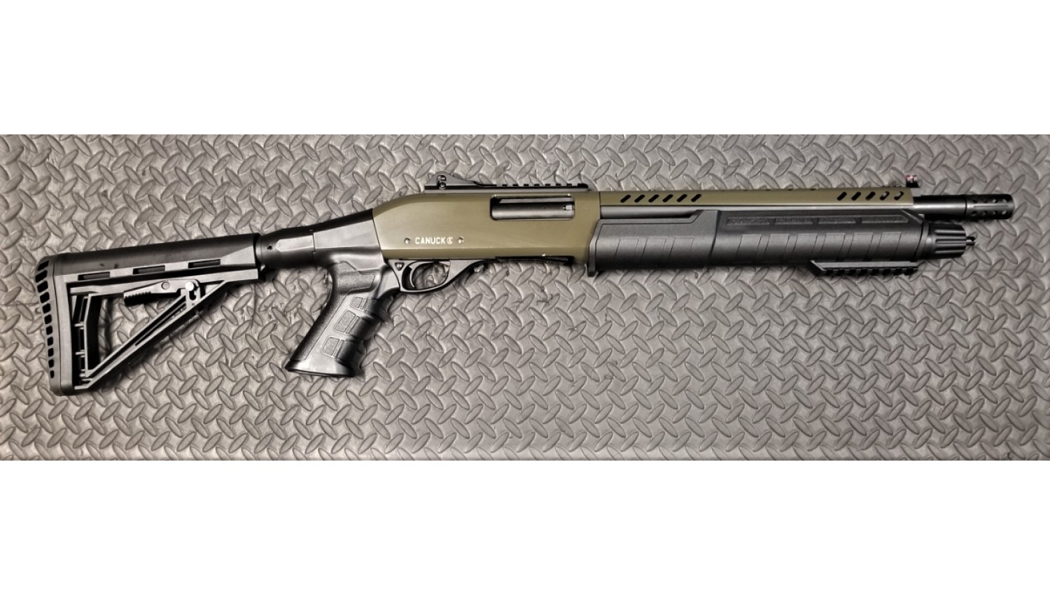 Canuck Commander 12 Gauge 3" 14" Barrel Pump Action Shotgun-Green