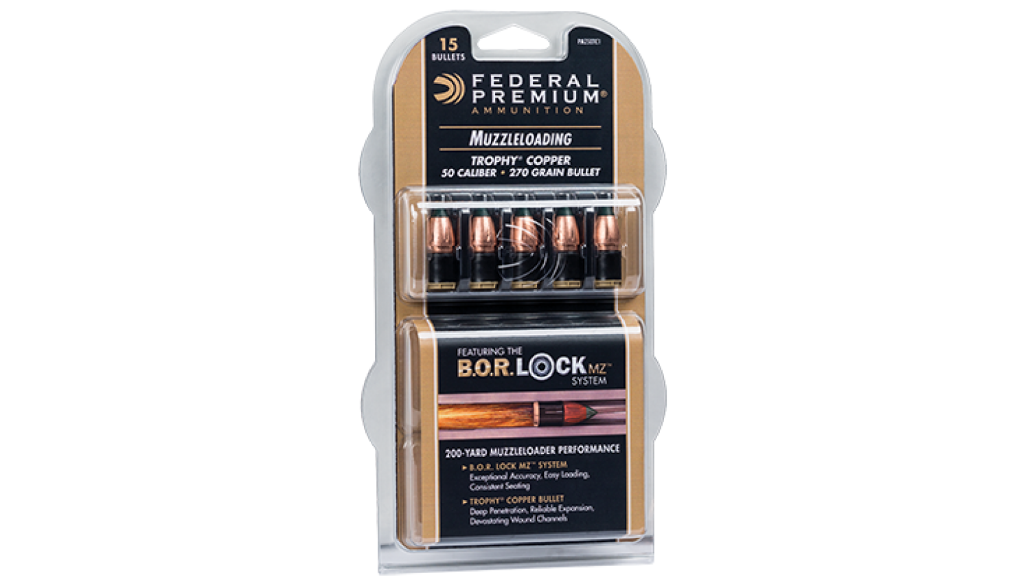 Federal Premium Trophy Copper 50 Caliber 270 Grain Bullets