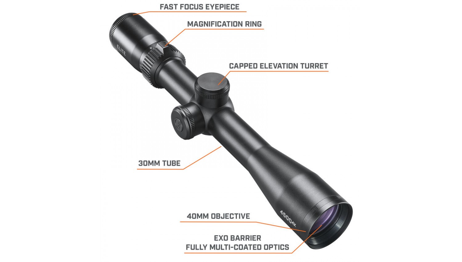 Bushnell Elite 4500 4x 2.5-10x40mm 30mm Multi-X Reticle Riflescope