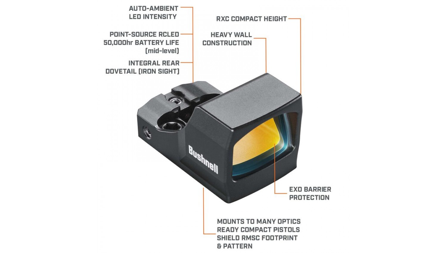 Bushnell RXC-200 1x21mm Compact Reflex Sight