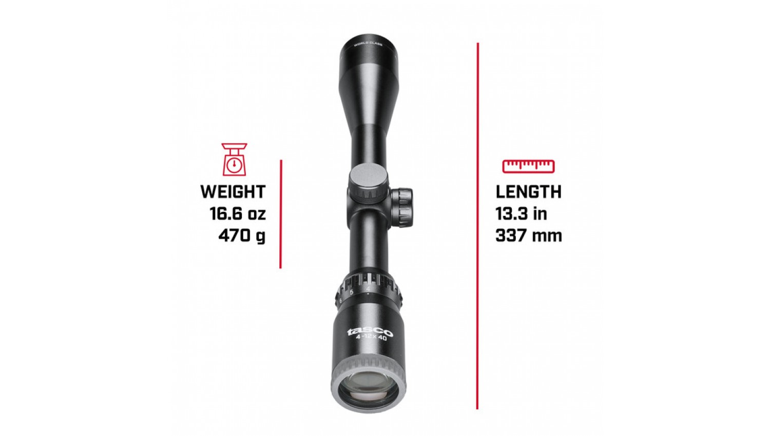 Tasco World Class 4-12x40mm 30/30 Reticle Riflescope