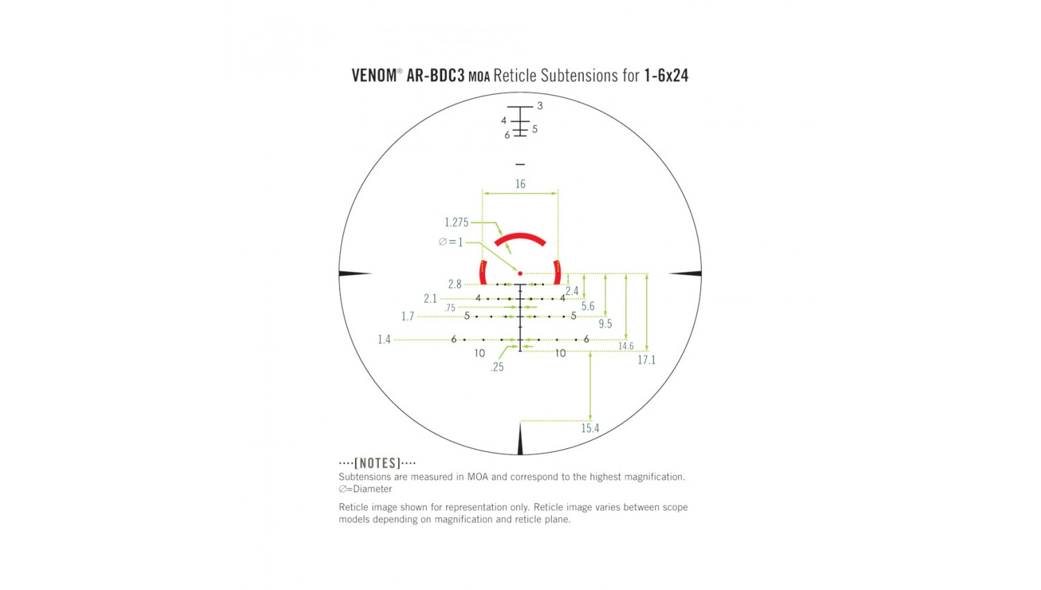 Vortex Venom 1-6x24mm 30mm AR-BDC3 Reticle Riflescope