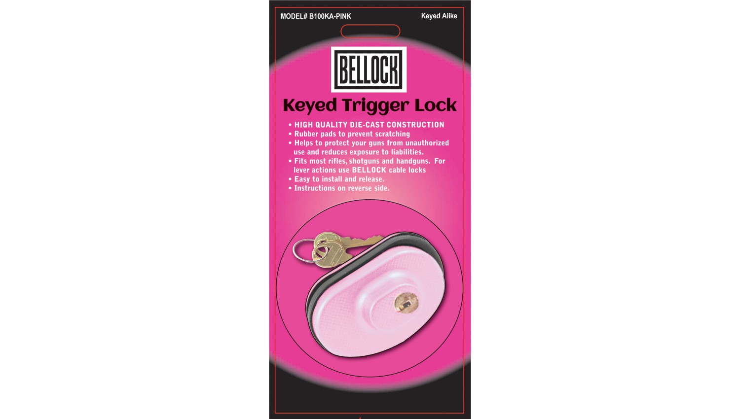 Bellock Keyed Trigger Lock - Pink