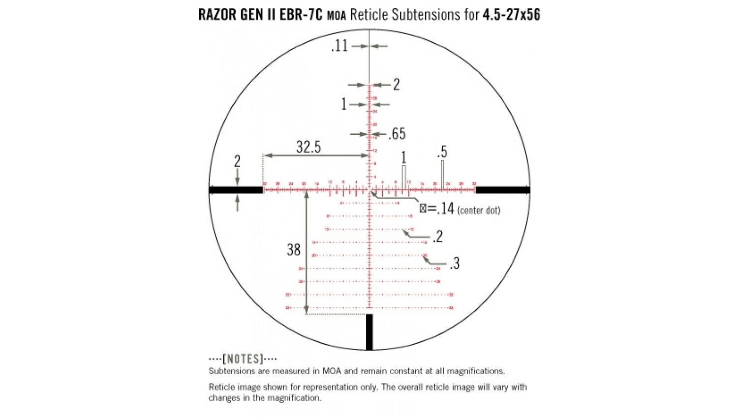 Vortex Razor HD Gen II 4.5-27X56 FFP EBR-7C MOA Riflescope